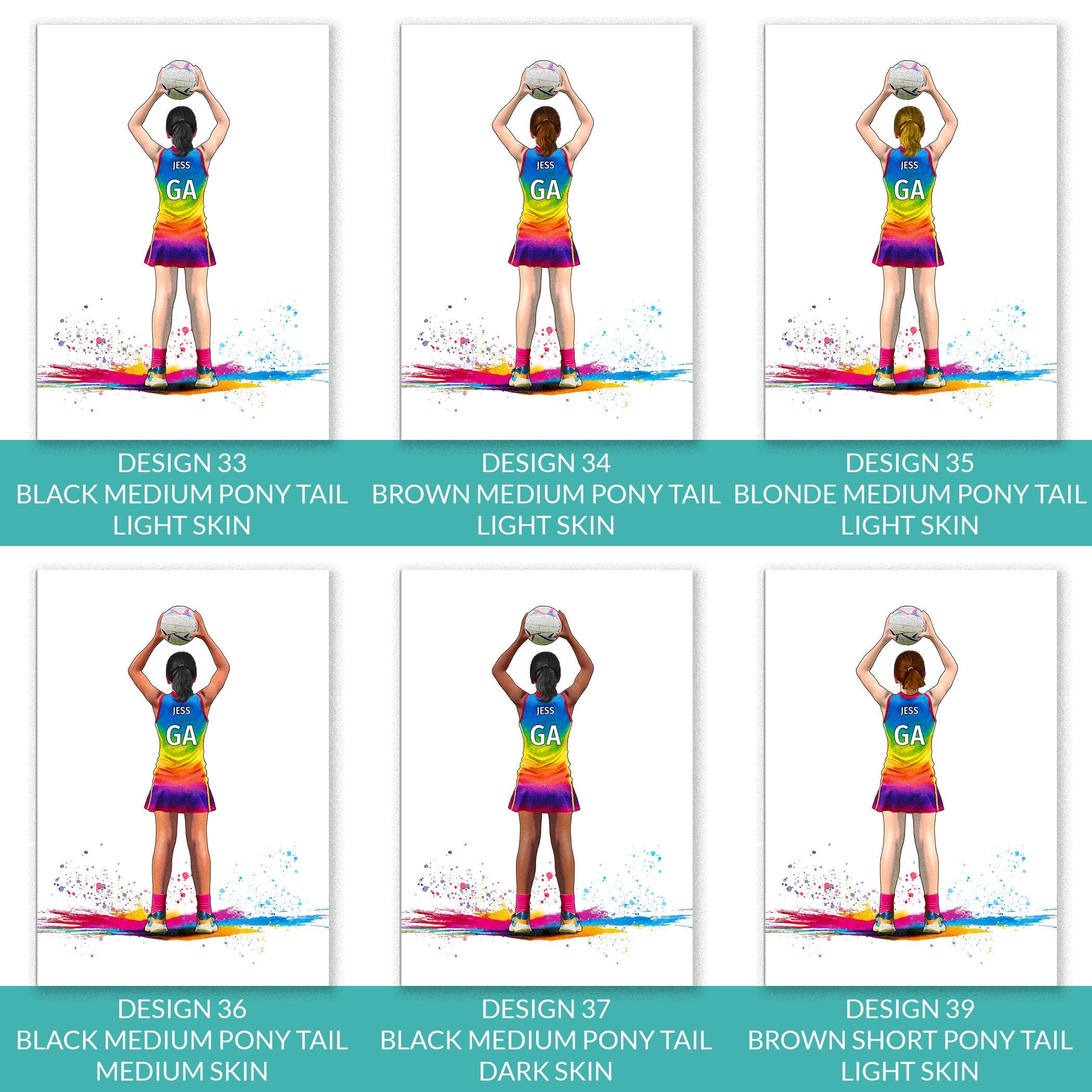 Personalised Netball Gift for Girls | Giclée Art Print | Custom Netball ...
