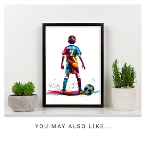 Girls Football Gifts Personalised Soccer Player Female Football Art ...