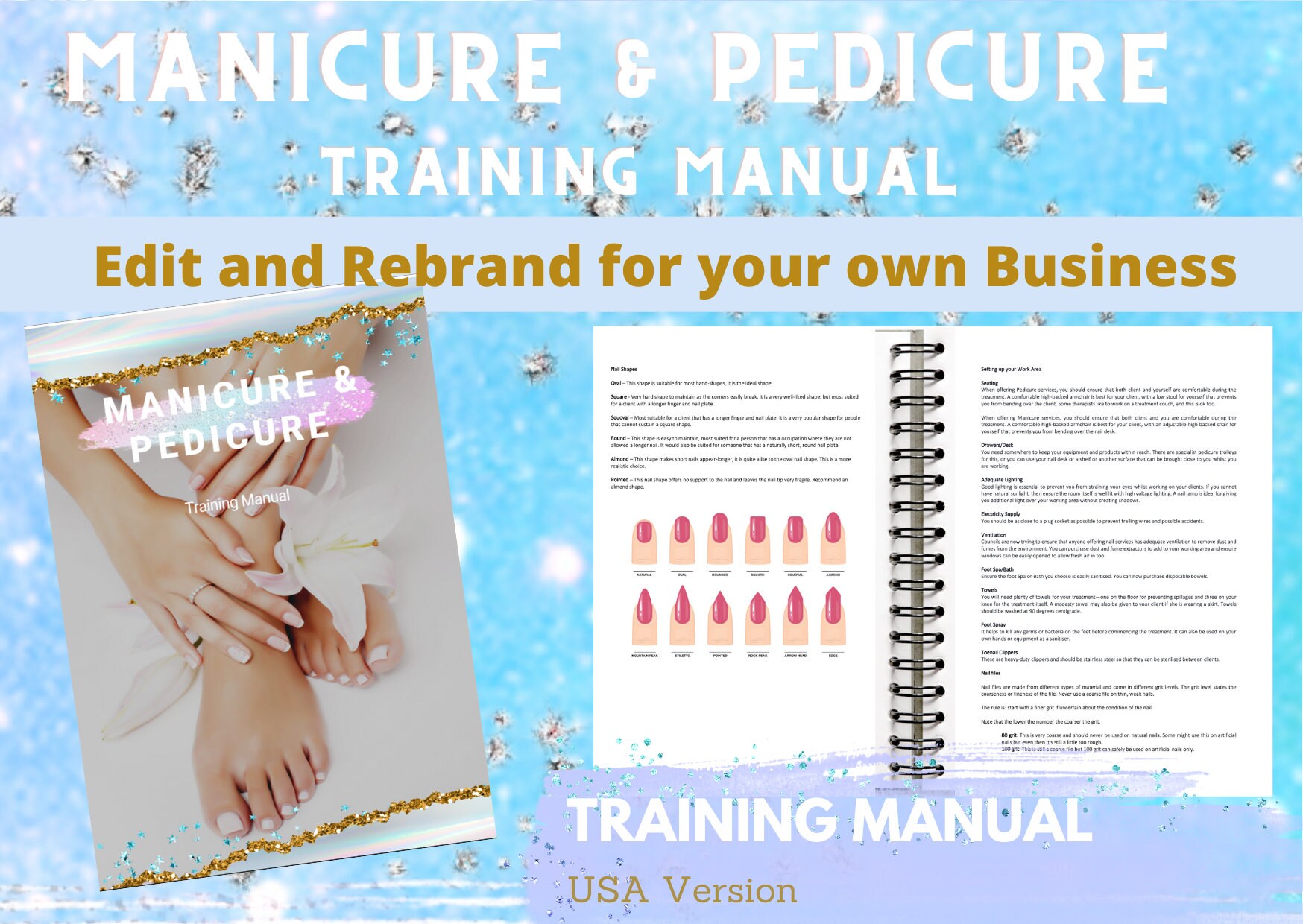 Stationery Nail Trainer Resource Pack Editable Training Manuals and ...