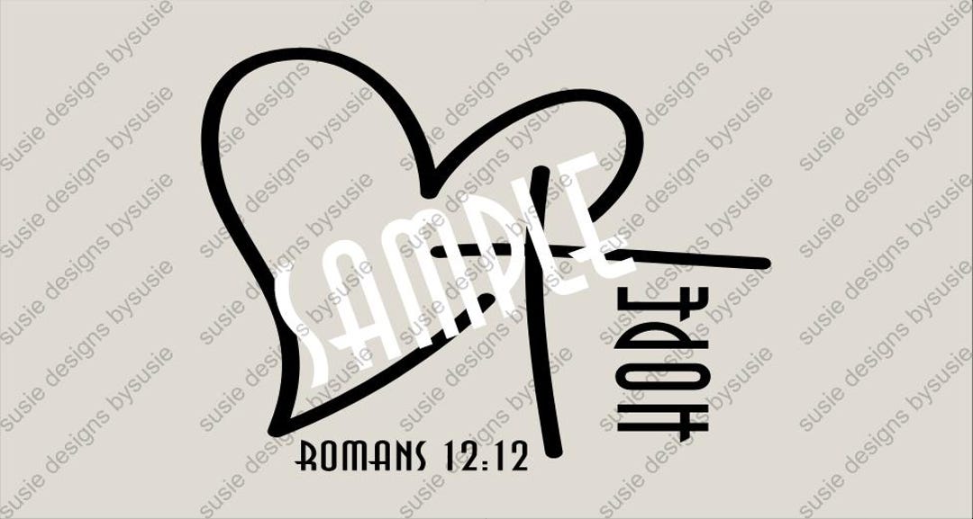 Hope|romans12:12|png|screenprint|transfer - Etsy