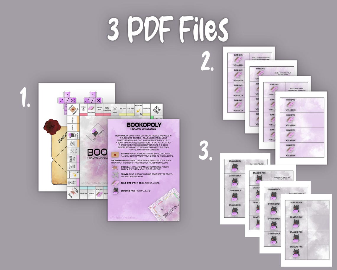 Custom Monopoly Template, Bookopoly Reading Challenge Edition ...