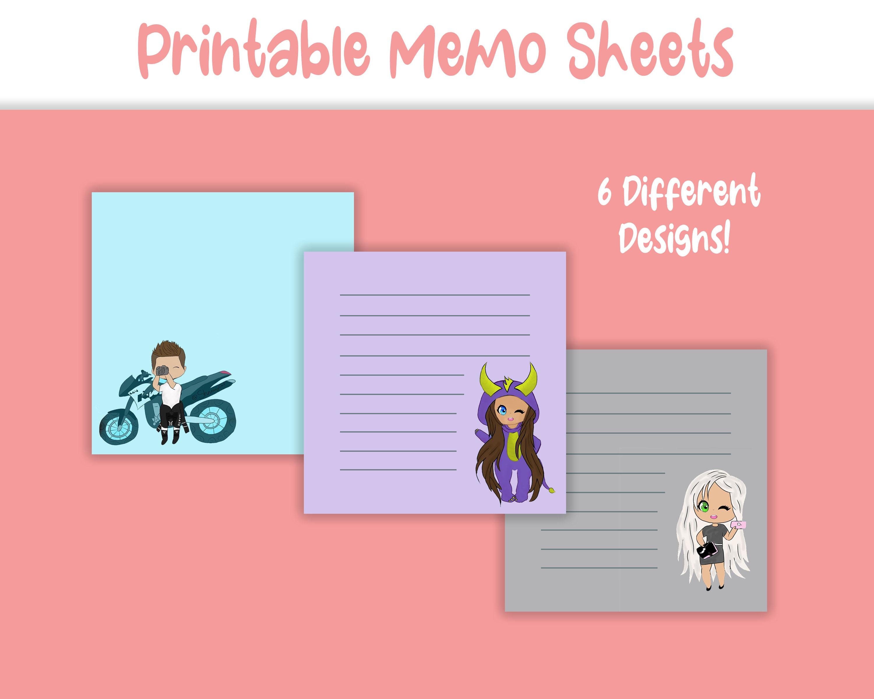 Chibi Printable Memo Pad PDF, Kawaii Memo Pad Bundle, Spyro Memo ...