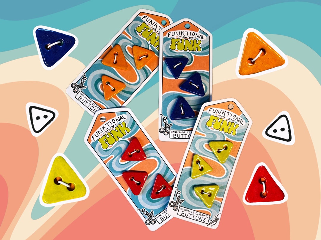 Triangularly Odd Buttons Handmade Ceramic Button 3 Pack - Etsy