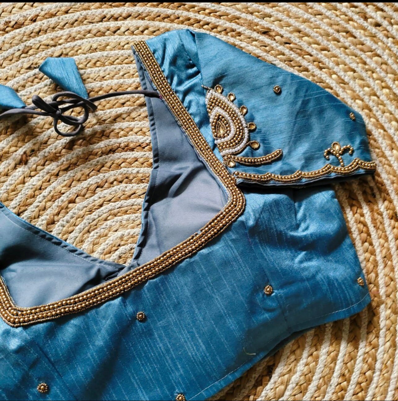 Saree Blouse, Ready Made Blouse, Aari Work Blouse, Blue Color Blouse ...