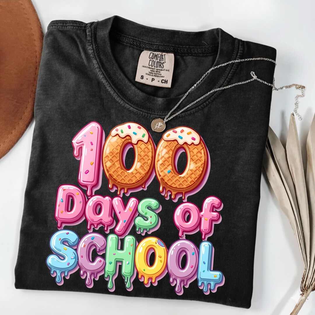 100 Days of School PNG | Donut 100th Day PNG | Cute Teacher PNG ...