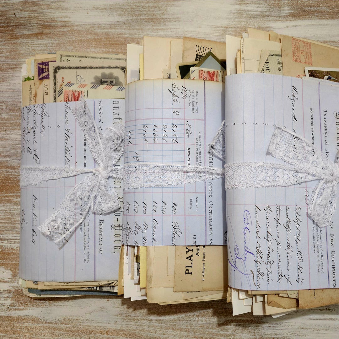 Huge Antique and Vintage Ephemera Bundle: Ledger, Maps, Correspondence ...
