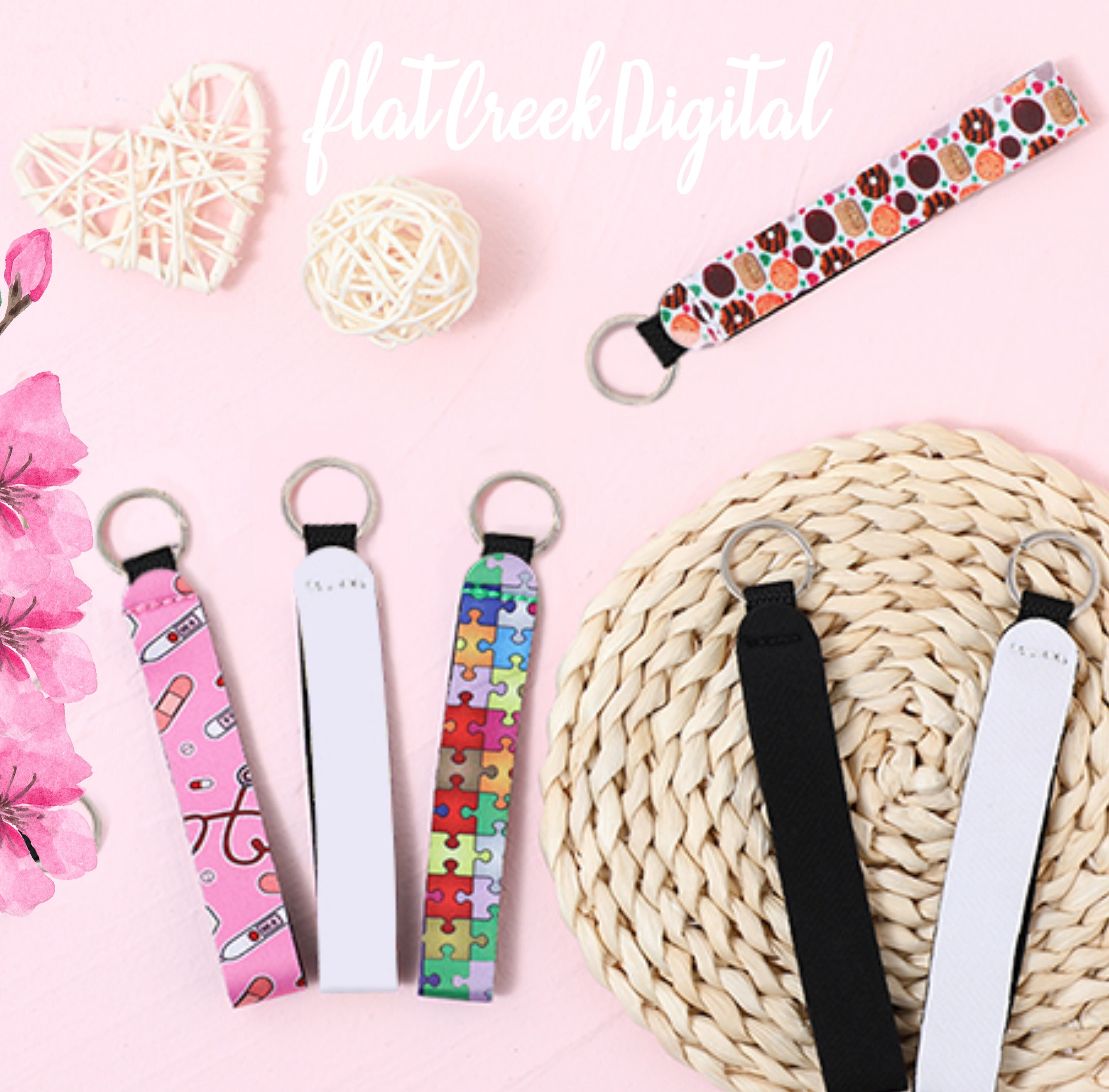 6.3x0.8inch Keychain Wristlet Template, Neoprene Keychain Template ...