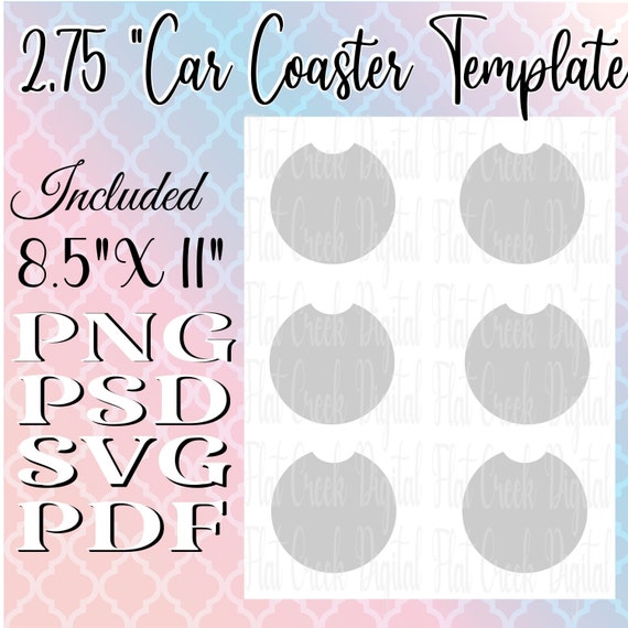 2.75 Inch Car Coaster Template Neoprene Car Coaster Template - Etsy