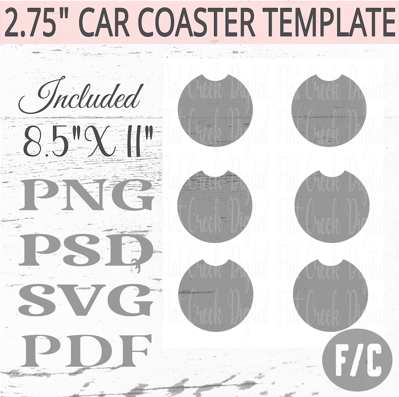 2.75 Inch Car Coaster Template, Neoprene Car Coaster Template ...