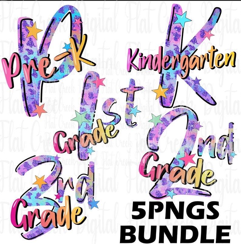 First Day of School PNG Bundle Pre-k Kindergarten First - Etsy