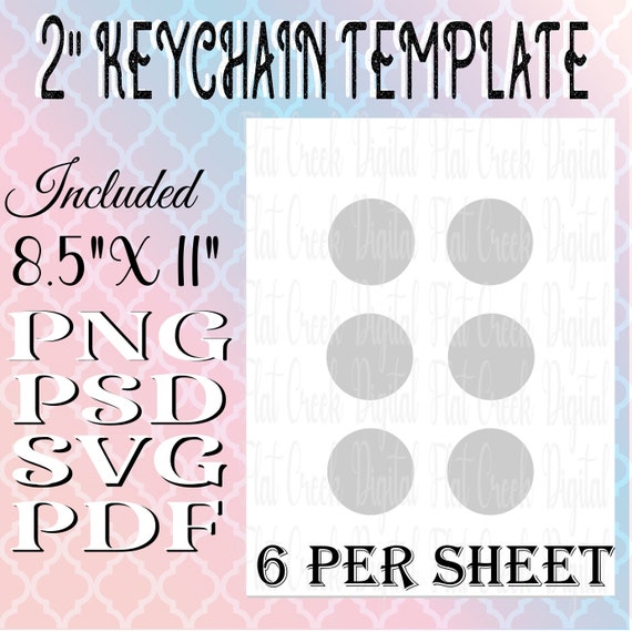 2inch Circle Keychain Template Sublimation Template PNG PDF - Etsy