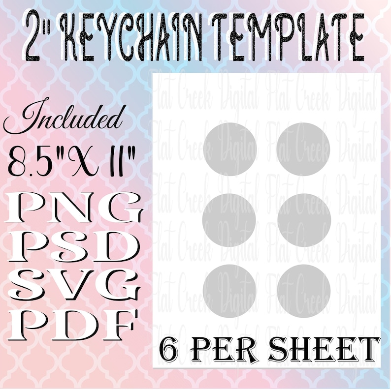2inch Circle Keychain Template, Sublimation Template, PNG PDF PSD Svg 2 ...