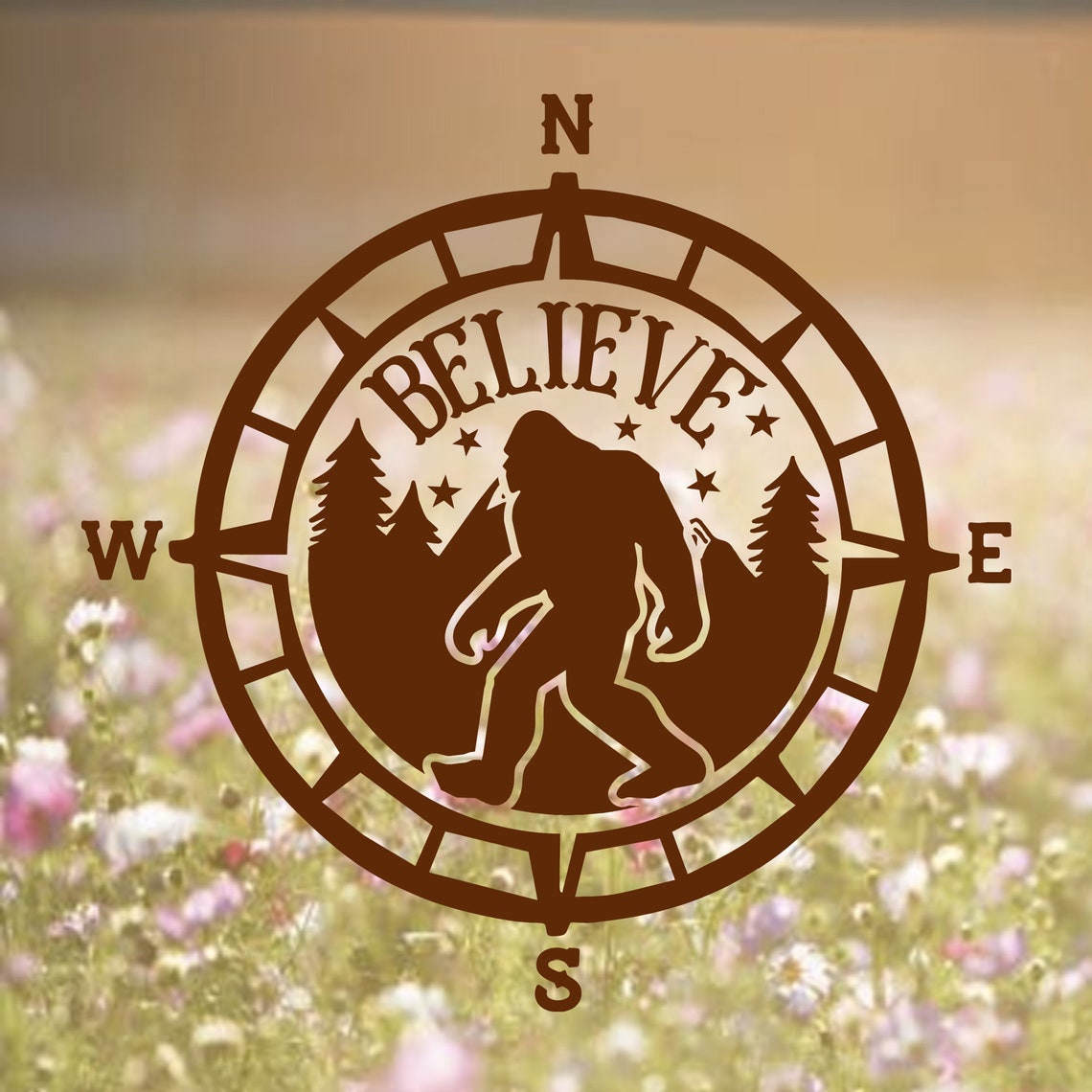 Bigfoot Sasquatch Believe Compass Decal Choose Your Own - Etsy
