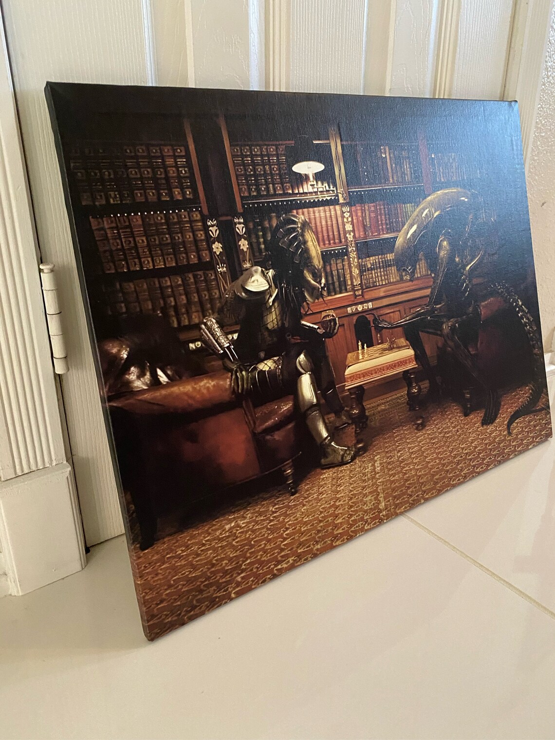 Alien Vs. Predator Playing Chess Canvas Print - Etsy