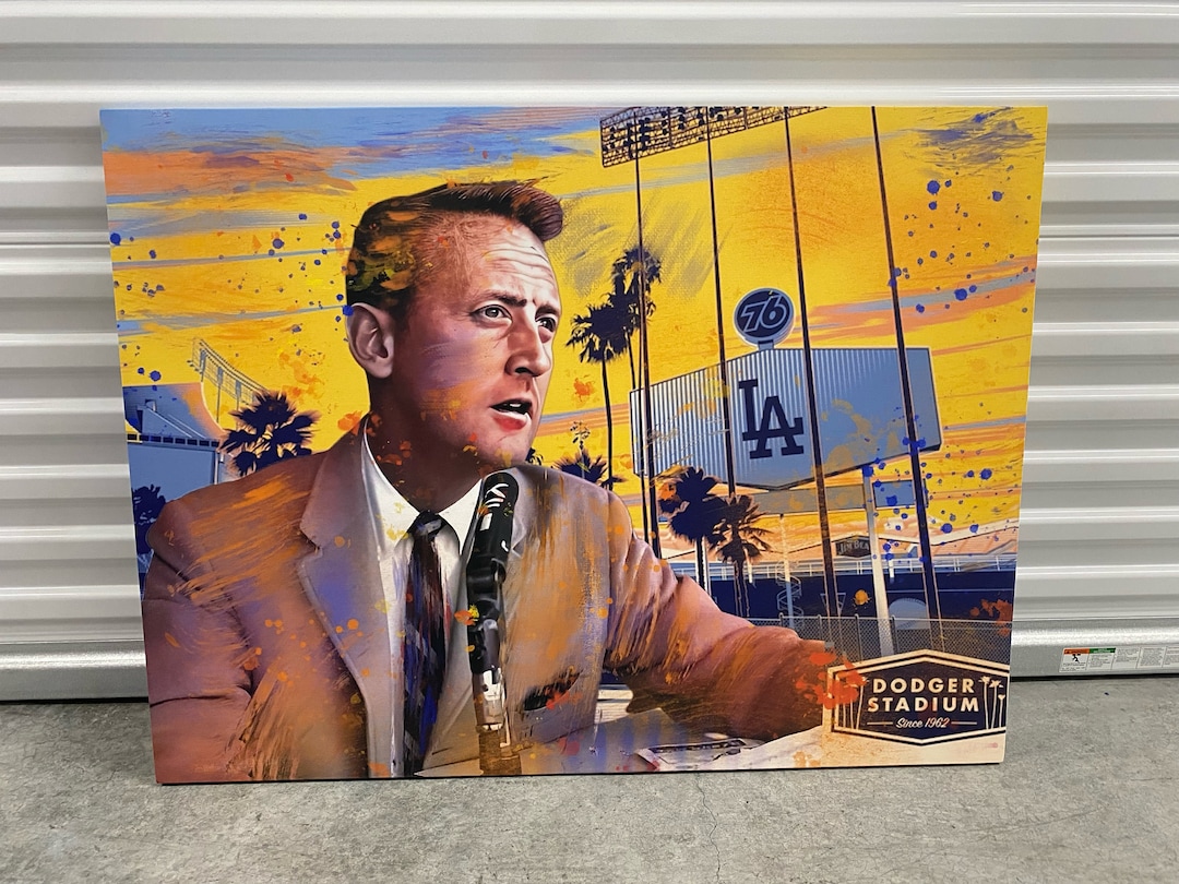 Vin Scully Dodgers Icon Legend Announce Custom Canvas Art Print Wall ...