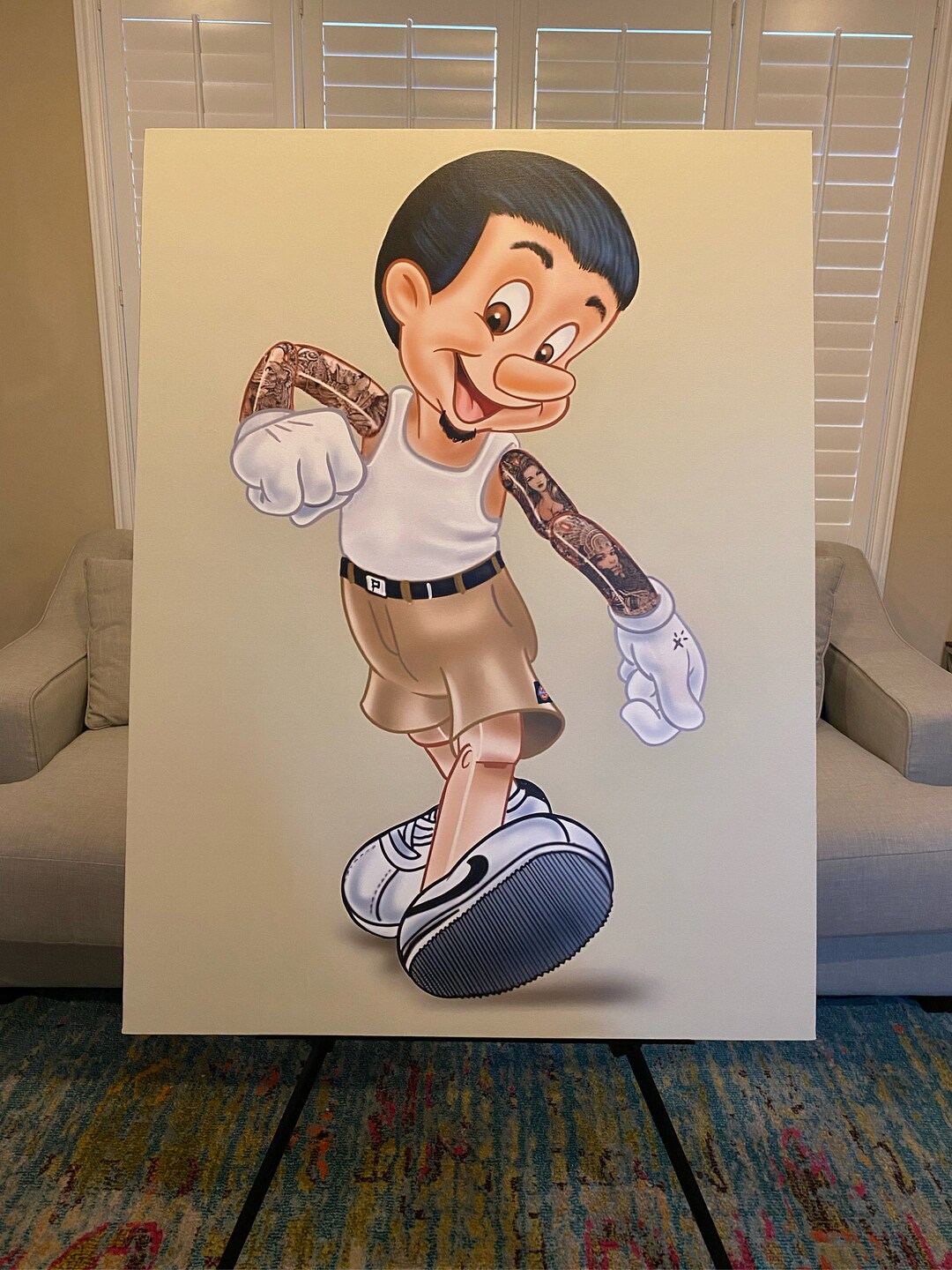 Cholo Lowrider Pinoccio Custom Canvas Print - Etsy