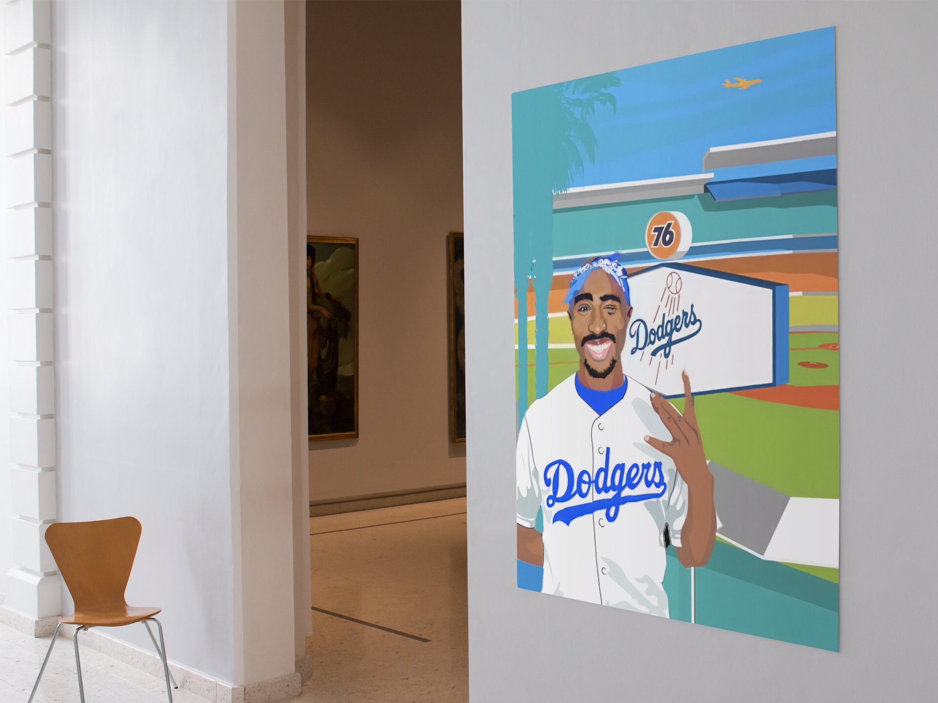 Los Angeles Dodgers Tupac Dodger Stadium Baseball MLB Canvas Wall Art ...