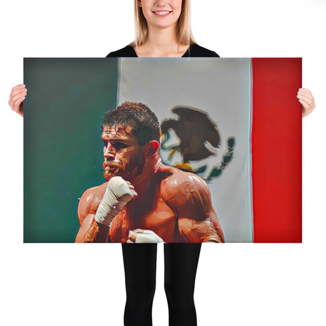 Canelo Álvarez Boxing Mexican Flag Mexican Boxer Custom Canvas - Etsy
