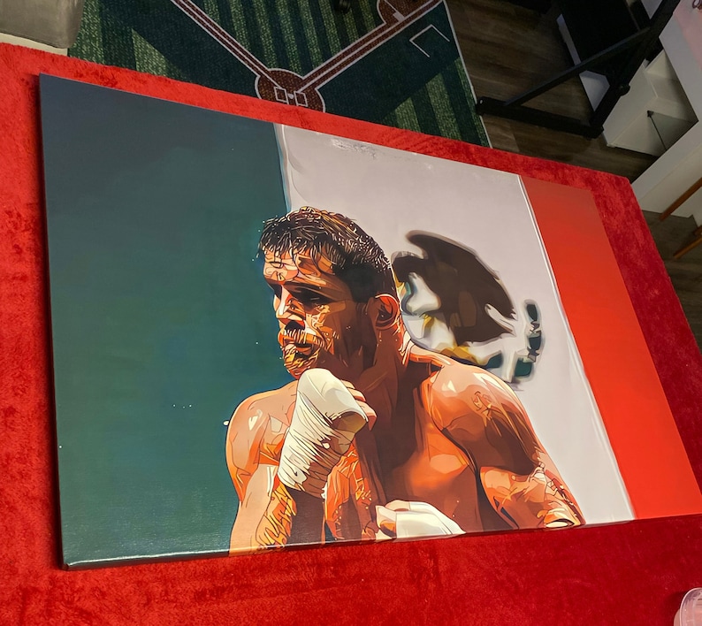 Canelo Álvarez Boxing Mexican Flag Mexican Boxer Custom Canvas - Etsy
