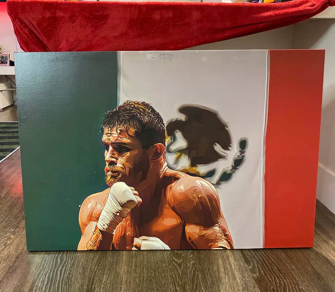 Canelo Álvarez Boxing Mexican Flag Mexican Boxer Custom Canvas Print - Etsy
