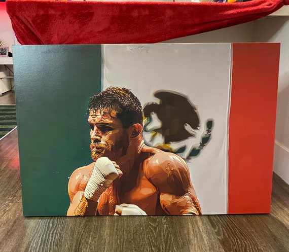 Canelo Álvarez Boxing Mexican Flag Mexican Boxer Custom Canvas - Etsy