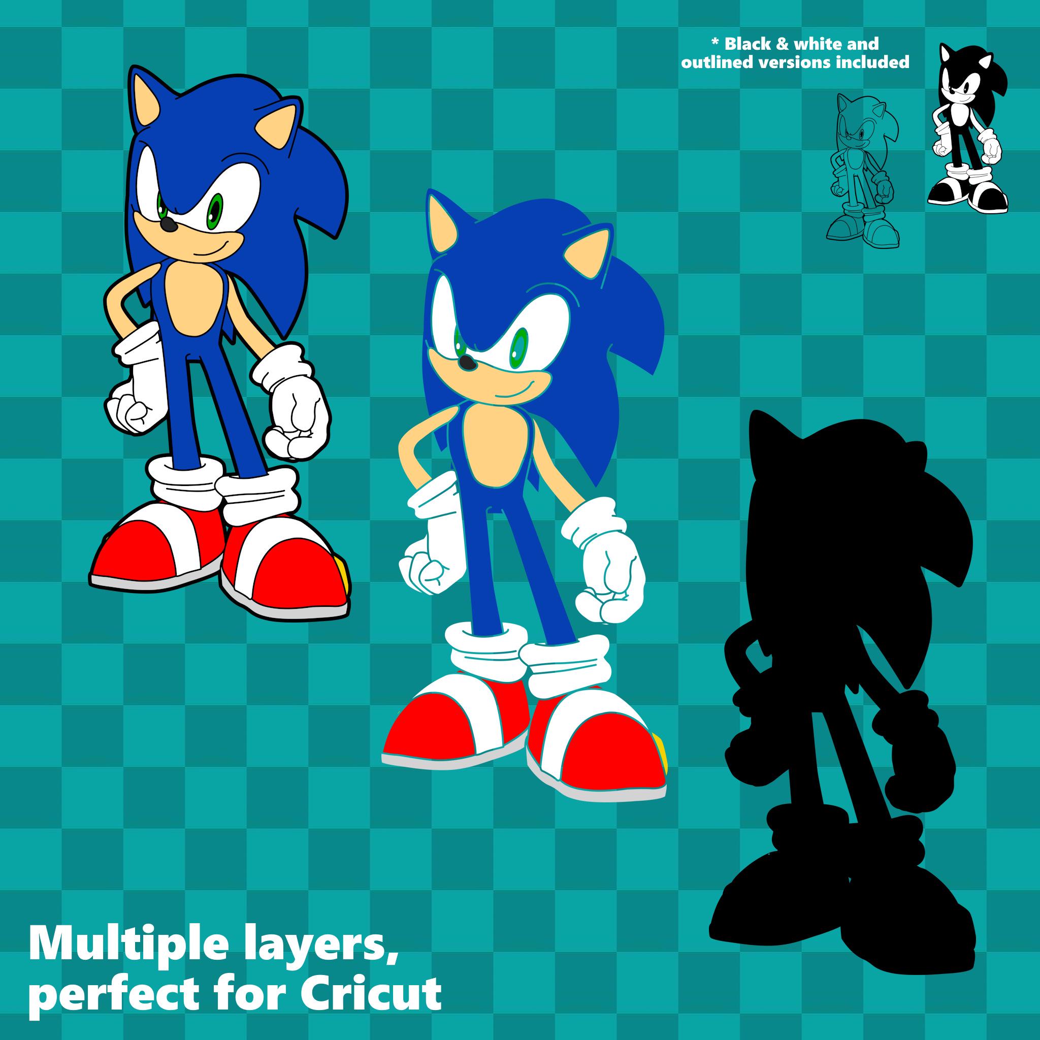Sonic Layered SVG + PNG Pack Instant Download - Etsy