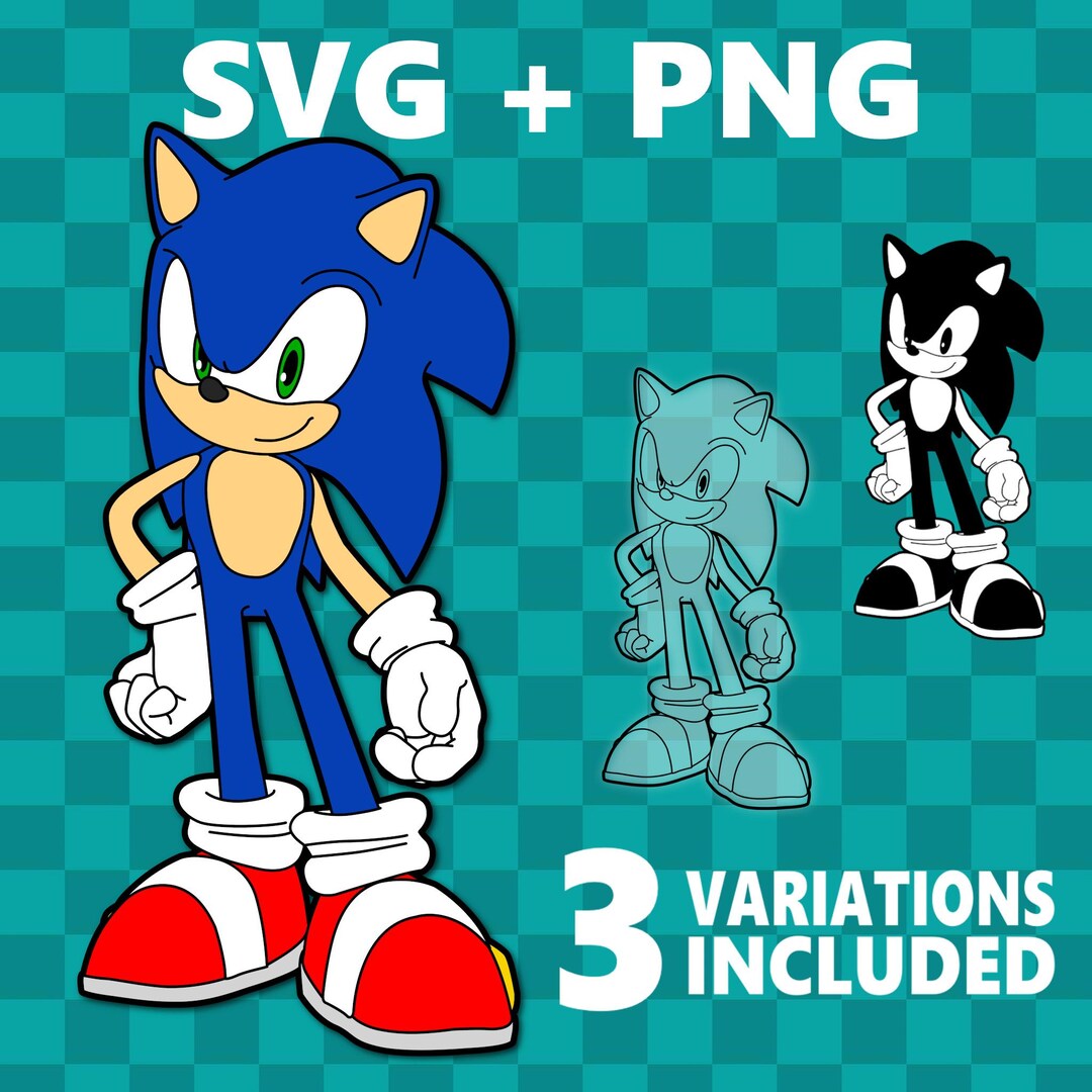 Sonic Layered SVG + PNG Pack Instant Download - Etsy