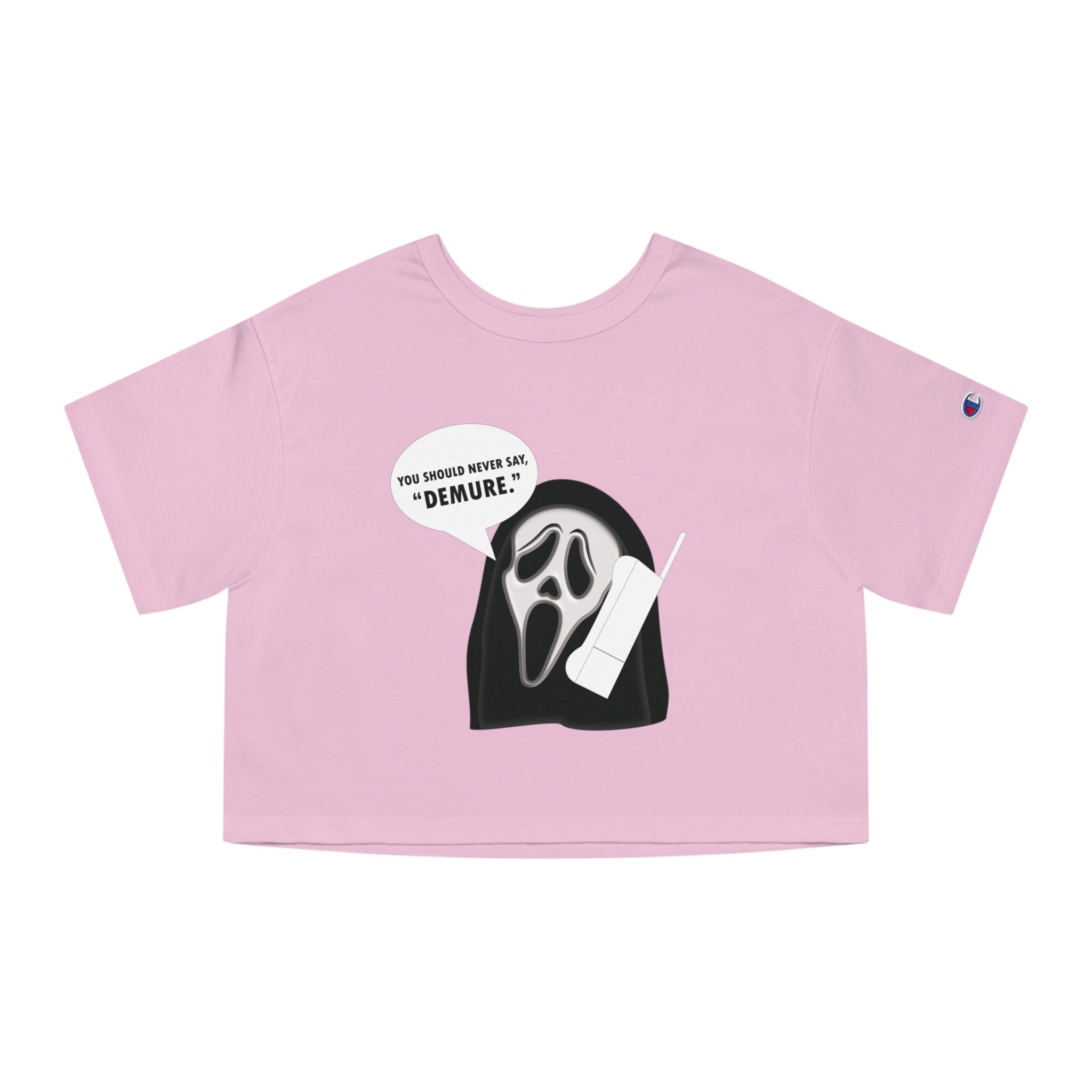 Scream Movie Inspired Ghostface Demure Champion Cropped T-shirt - Etsy