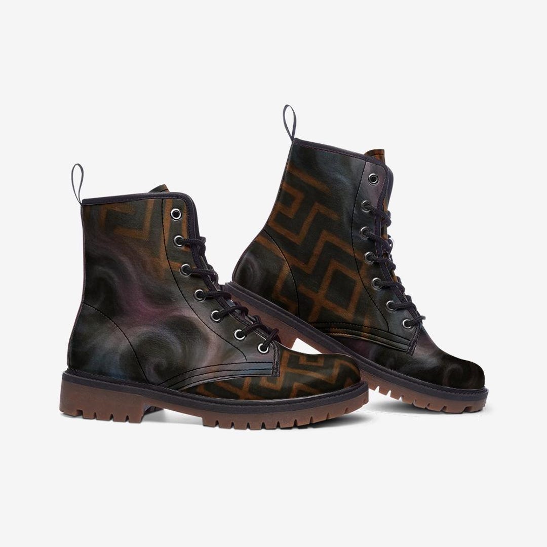Smoky Bronze Maze Leather Lightweight Unisex Hiking Boots - Etsy