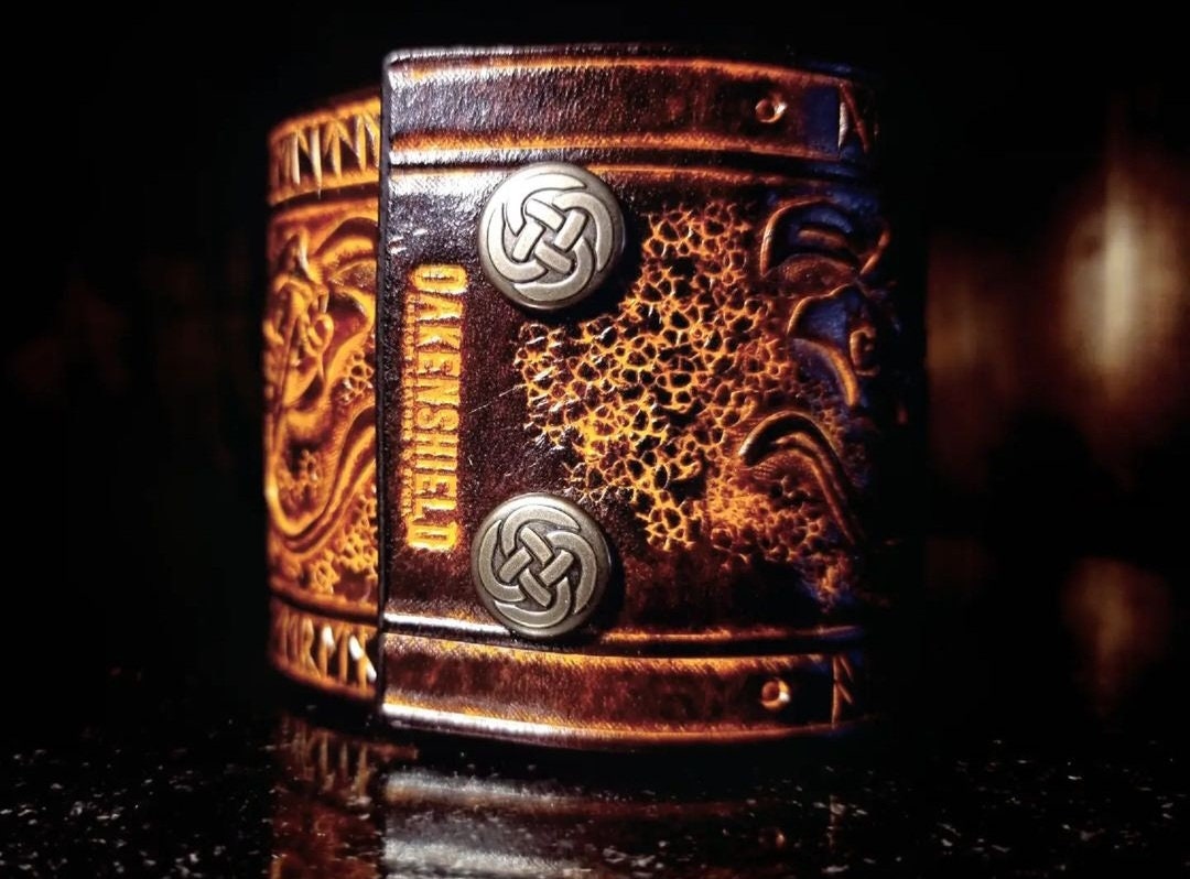 Rune Snake Bracelet Viking Bracelet Gift for Friend Leather Bracelet ...