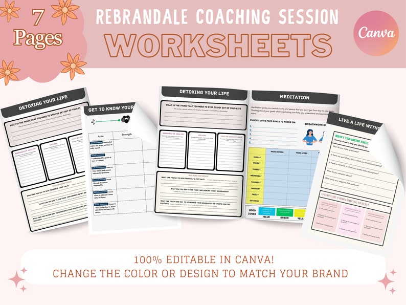 Coaching Worksheets Program |life Coaches Worksheet| Coaching Toolkit ...
