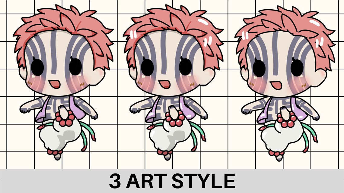 Instant Download Kawai Chibi Akaza Digital File. Png. Psd. - Etsy