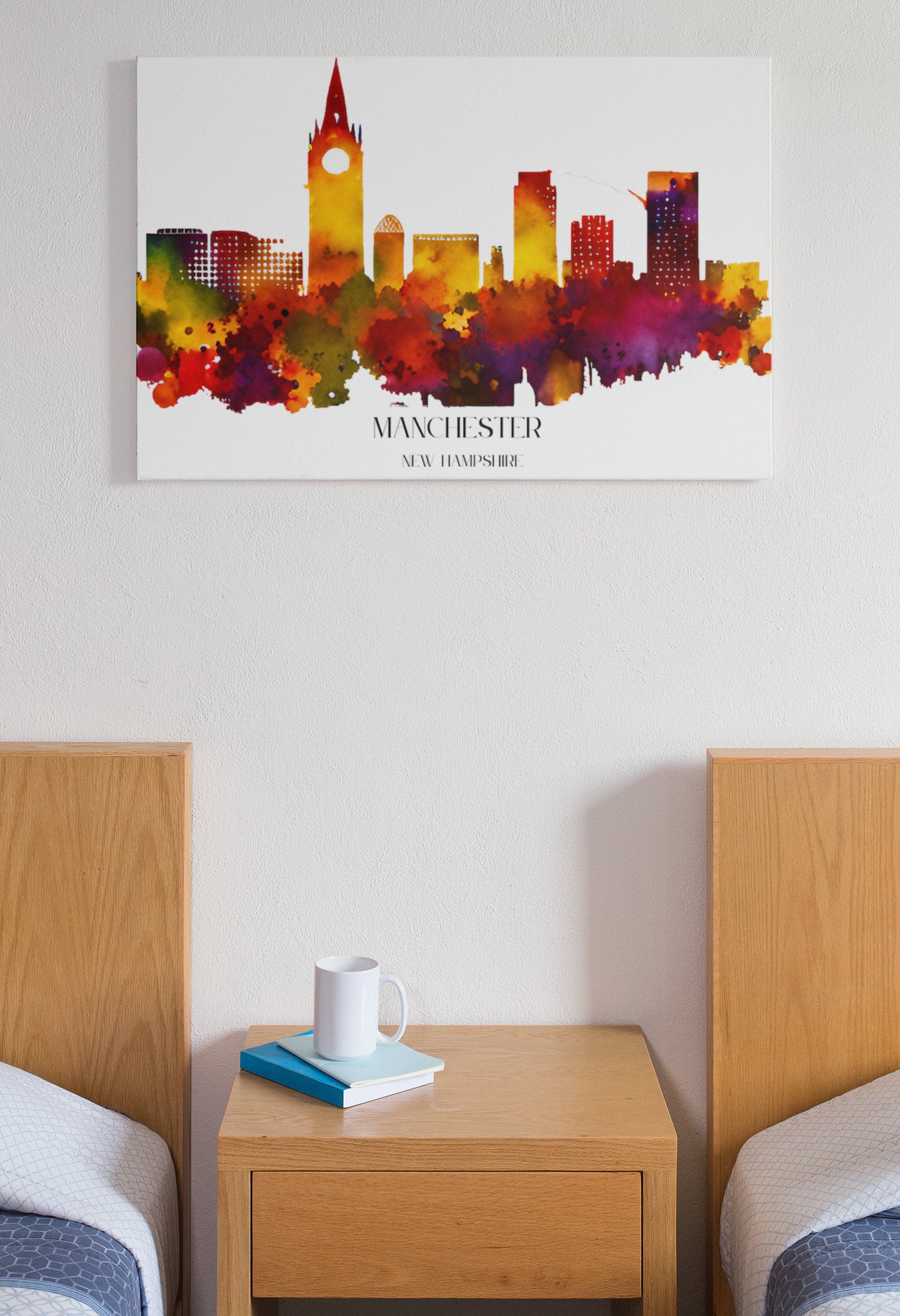 Manchester City Skyline City Skyline Home Decor Wall Decor - Etsy