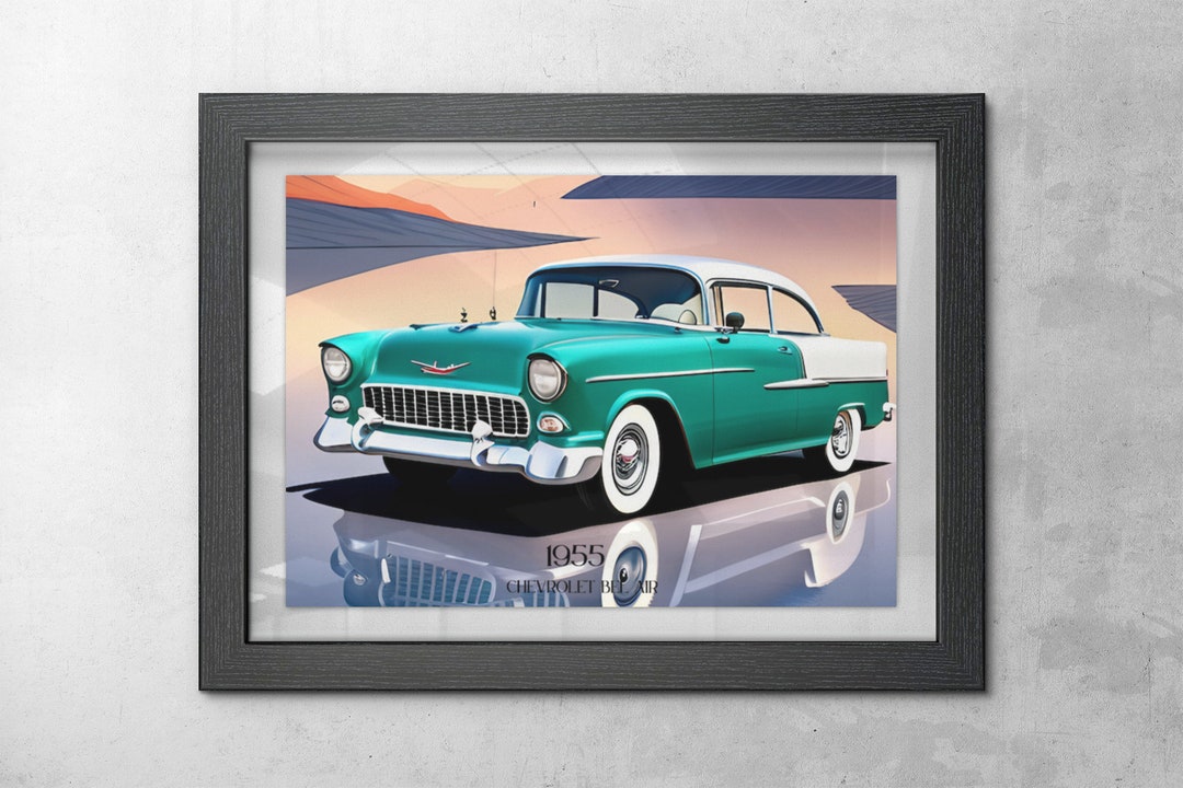 1955 Chevrolet Bel Air Art Print Bel Air Home Decor - Etsy