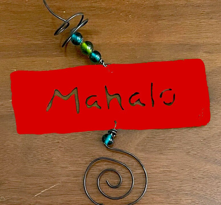 MAHALO Thank You Affirmation Word Wind Chime Hanging Bell - Etsy