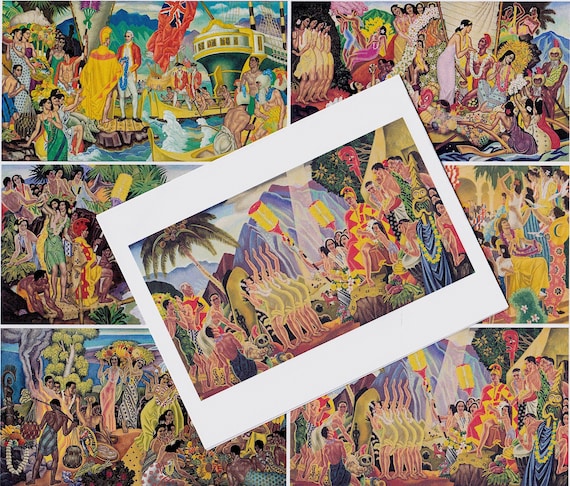 Hawaiian Matson Lines Menu Note Card Eugene Savage Boxed Set | Etsy
