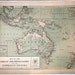 Antique Polynesian Map 1875 Physical Polynesia Australia Hawaii Harper ...