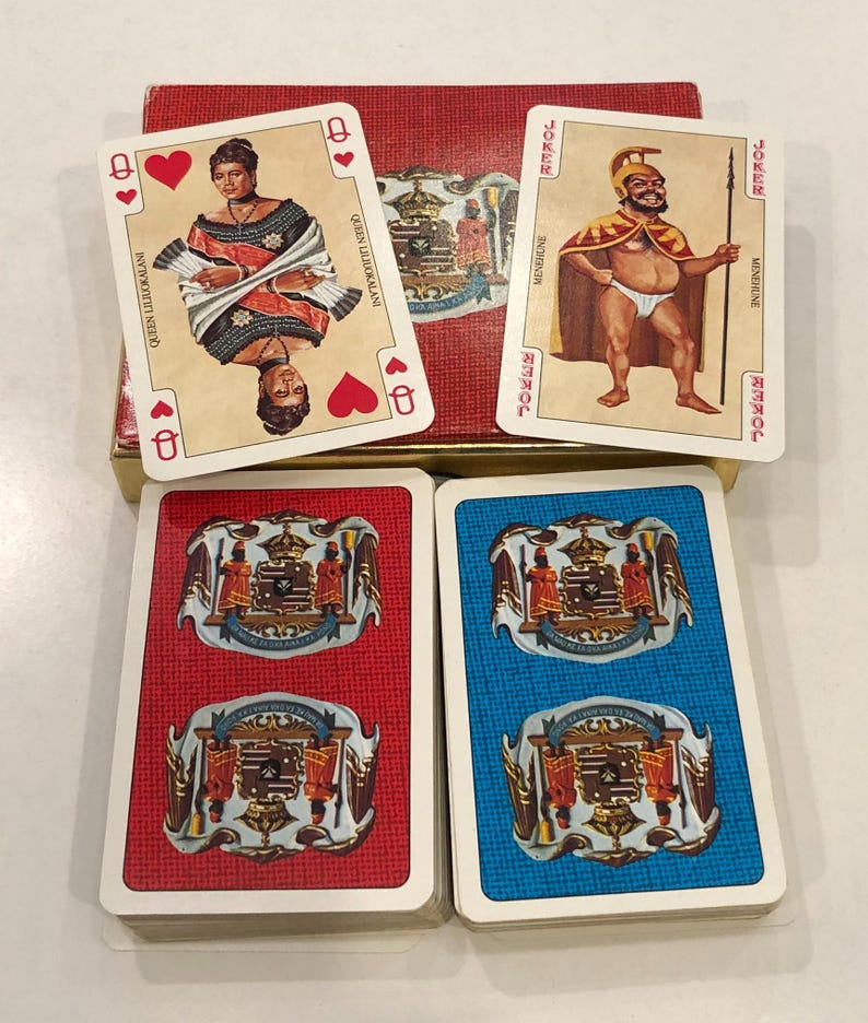 Hawaii Souvenir Playing Card Double Deck Hawaiian Royals Kamehameha ...