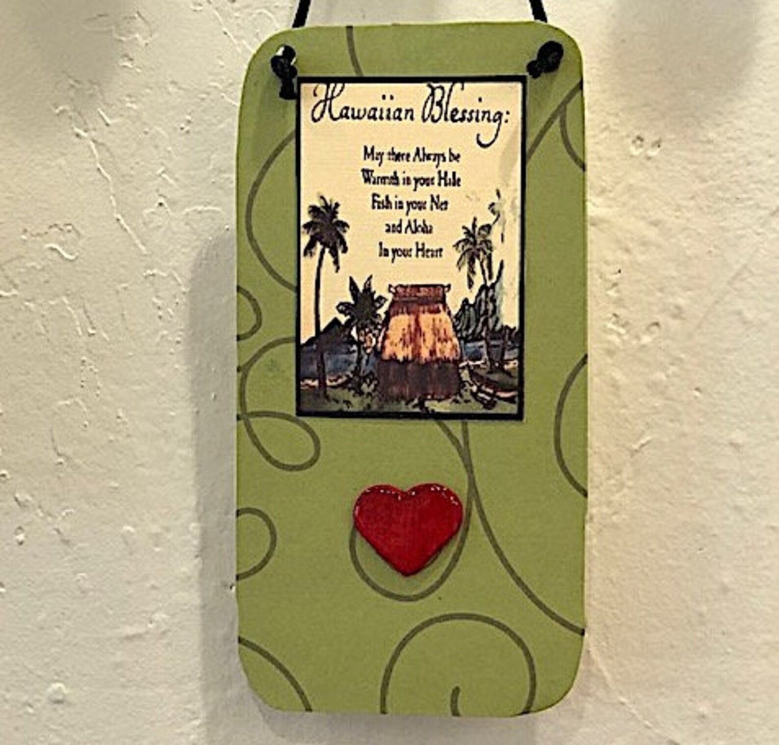 Handmade Hawaiian Blessing Sign With Red Heart - Etsy