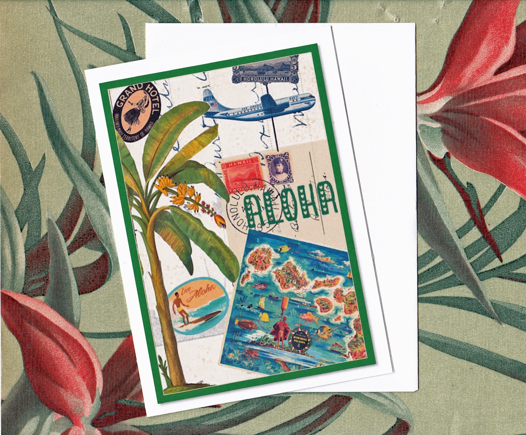 Aloha From Hawaii Hawaiian - 5x7 Greeting Note Card - Etsy