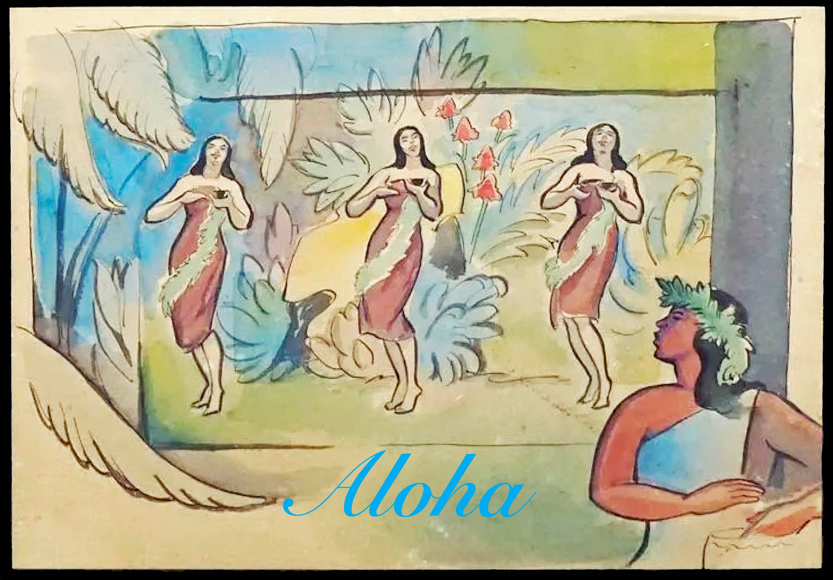 ALOHA Hula Dancers Greeting Note Card - Etsy
