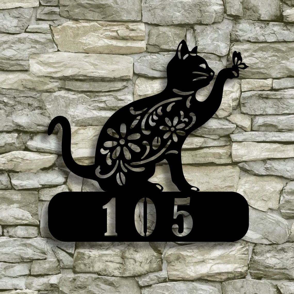 Custom Cat Address Sign for House Cat Decor for Home - Etsy