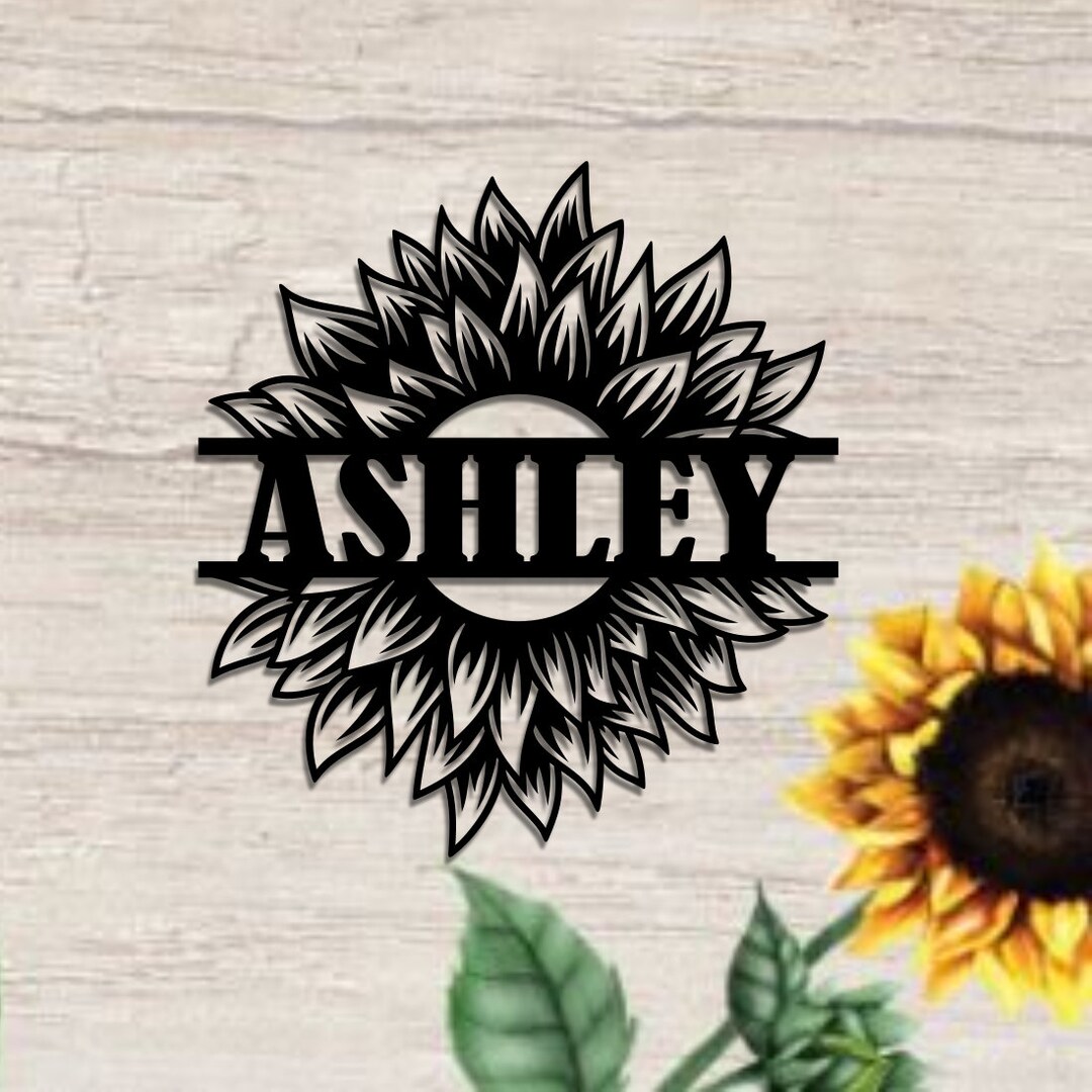Personalized Sunflower Monogram, Sunflower Wall Art, Girls Room Decor ...