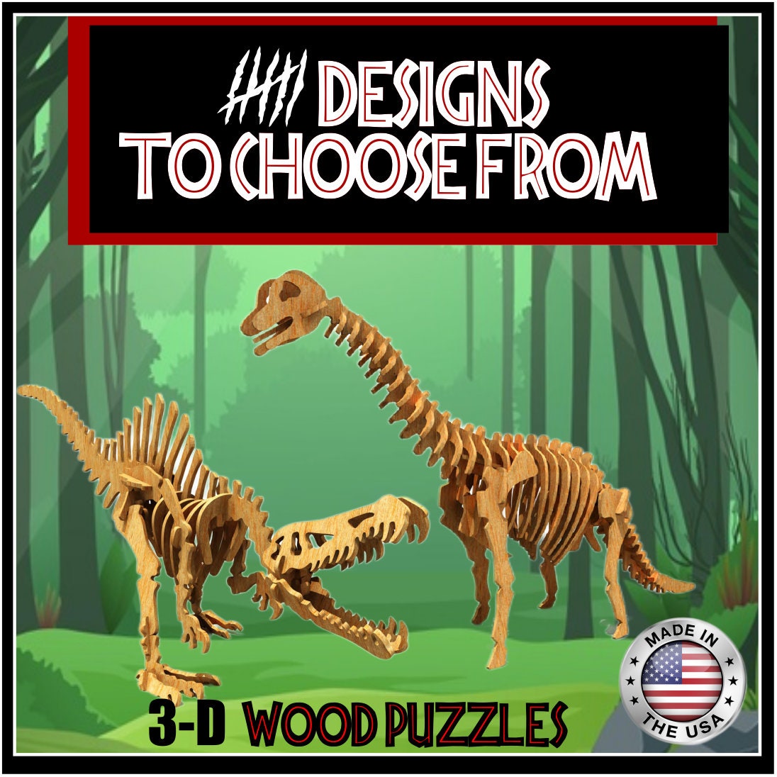 3D Dinosaur Puzzles Wood Model Kit Personalized Puzzle Gift | Etsy