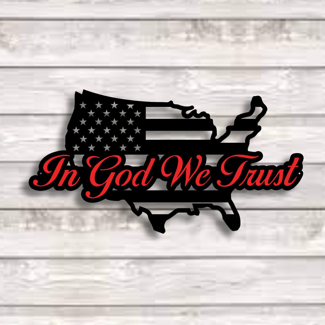 In God We Trust Metal Wall Decor, Faith Sign, Man Cave Decor, Home ...
