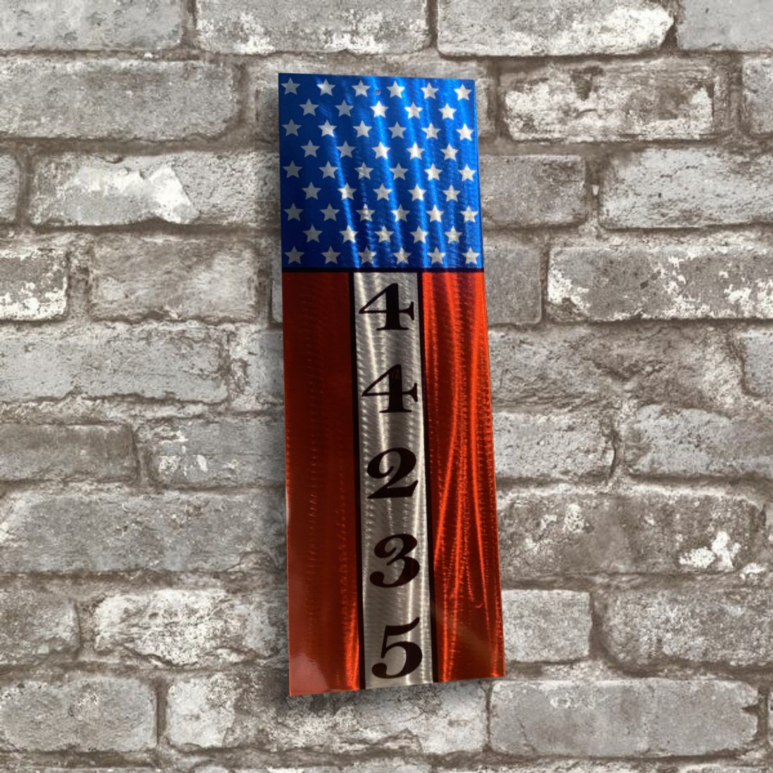 American Flag Address Sign, Patriotic Outdoor Decor, Metal Address Sign ...