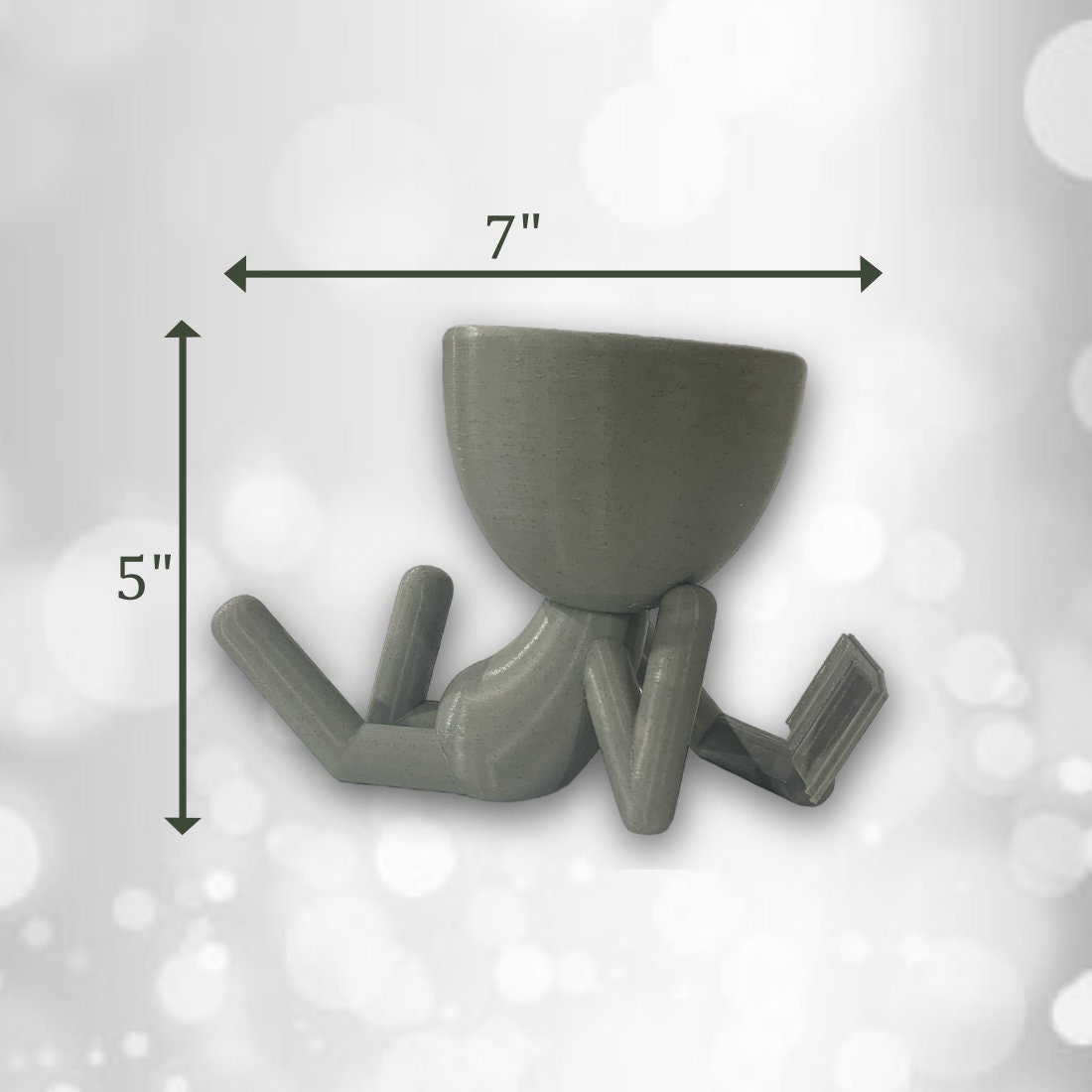 3D Printed Reading Planter Head People Planter Birthday Gift - Etsy