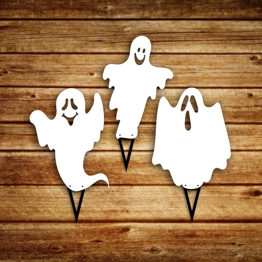 Metal Ghost, Ghost Yard Art, Glow in the Dark, Halloween Yard Art ...