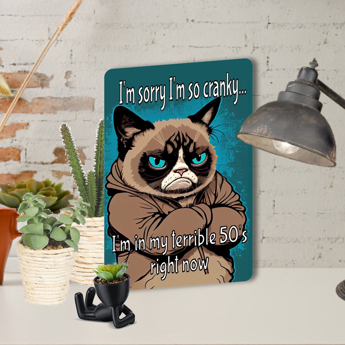 Sorry I'm Cranky, I'm in My Terrible 50's Funny Aluminum Sign, Adult ...