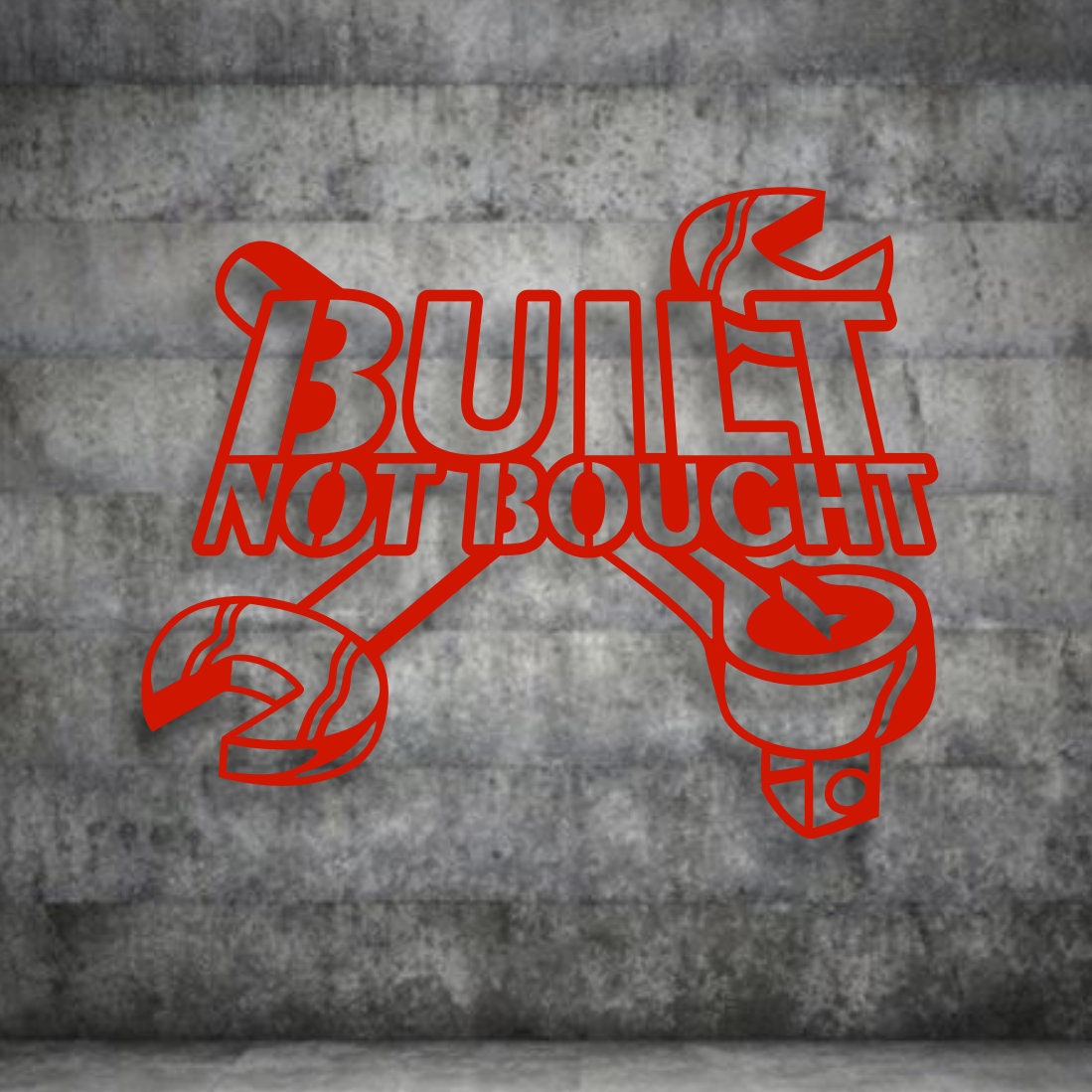 Metal Man Cave Sign, Built Not Bought, Man Cave Decor, Gifts for Men ...